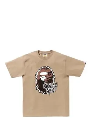 A BATHING APE Mad Ape Head Tee Shirt Beige