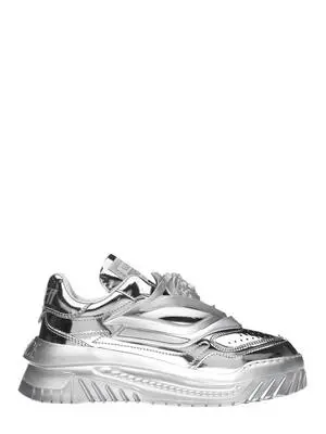 Versace Odissea Caged Metallic Sneakers Silver