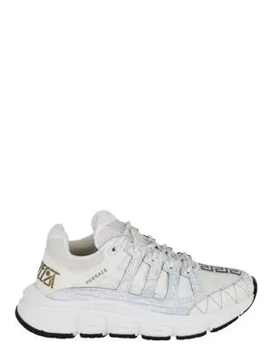 Versace Trigreca Low-top Sneakers - White/gold/light Blue