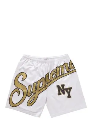 Supreme Big Script Mesh Short - White