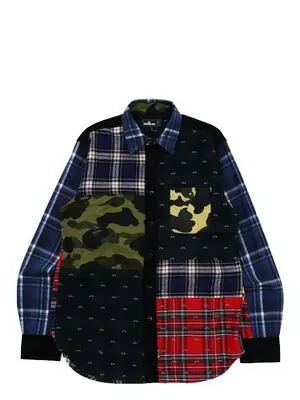 A BATHING APE Flannel Check Pattern Shirt - Multicolor