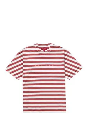 Supreme Overprint Stripe Short Sleeve Top - Red