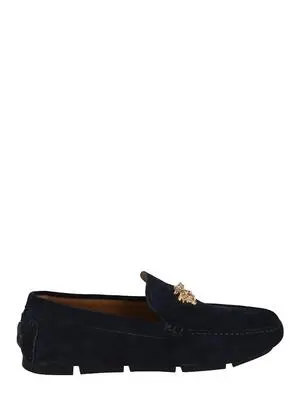 Versace Medusa Suede Drivers - Navy Blue Gold