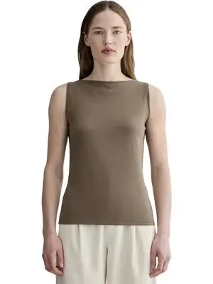Everlane Form Boatneck Tank Top - Deep Taupe