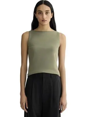 Everlane Boatneck Tank Top - Lichen Green