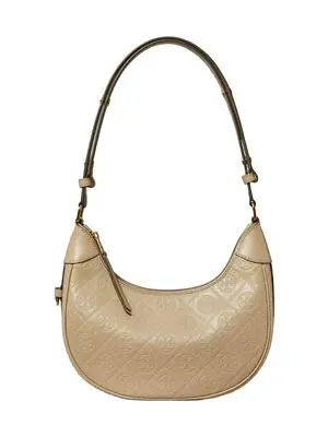 Tory Burch T-monogram Embossed Crescent Shoulder Bag - Fresh Clay