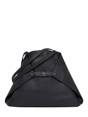 Akris Ai Medium Leather Tote - Black