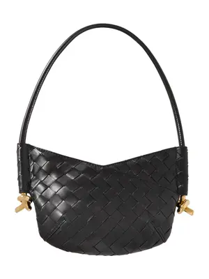 Bottega Veneta Solstice Intrecciato Leather Shoulder Bag - Black