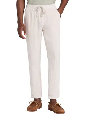Faherty Brand Linen Drawstring Trousers - Weathered Sand
