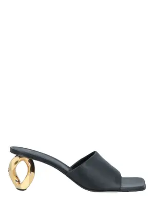 JW Anderson Leather Slide Sandals - Black