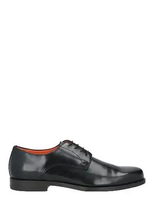 Santoni Leather Derby Shoes - Black