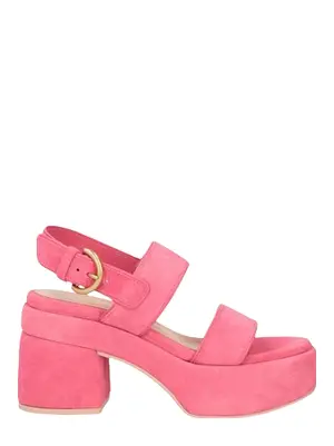 GIANVITO ROSSI Leather Ankle Strap Sandals - Pink