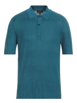 Dunhill Man Polo Shirt Midnight Blue Size M Mulberry Silk Deep Teal