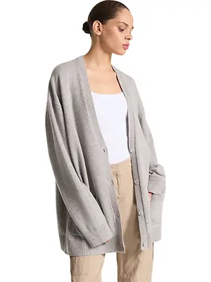 Michael Kors Cashmere Oversized Cardigan - Grey