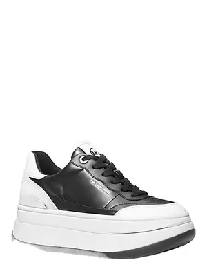 Michael Kors Hayes Two-tone Leather Platform Sneakers - Black