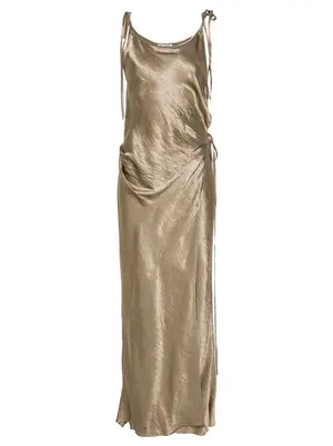 Acne Studios Crinkled Satin Maxi Dress - Brown