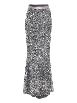 STYLAND STYLAND Sequined Maxi Skirt Silver