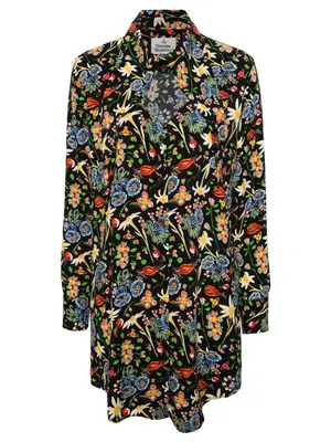 VIVIENNE WESTWOOD Vivienne Westwood Heart Floral-Print Shirt Minidress