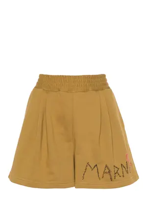 Marni Logo-embroidered Track Shorts - Yellow