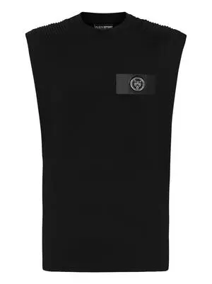 PLEIN SPORT Logo Patch Sleeveless T-shirt - Black