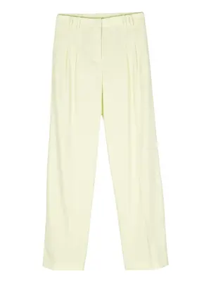 Patrizia Pepe Pleat-detail Straight-leg Trousers - Green