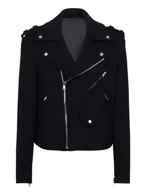 Balmain Brushed Biker Jacket - Black