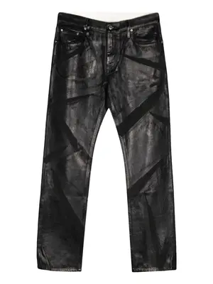 Helmut Lang Foil-print Straight-leg Jeans - Black