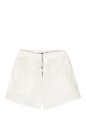 JIL SANDER Mesh Cotton Shorts - Neutrals
