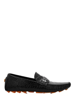 Philipp Plein Crocodile-embossed Leather Loafers - Black