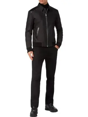 BILLIONAIRE Billionaire Leather-Trim Bomber Jacket