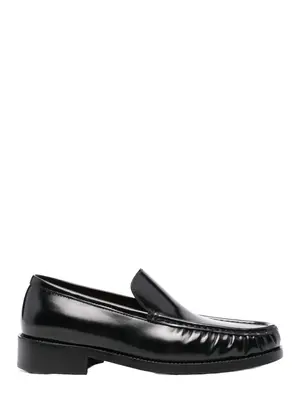 Acne Studios Logo-debossed Leather Loafers - Black
