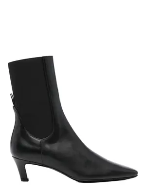 TOTEME Mid-heel Leather Boots - Black