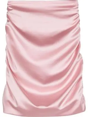 Fiorucci Ruched Detail Satin Skirt - Pink