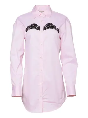 Fleur Du Mal Poplin Shirt Dress - Pink