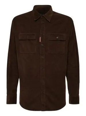 Dsquared2 Long-sleeve Corduroy Shirt - Brown