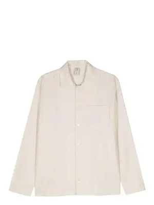 ANOTHER ASPECT Cutaway-collar Raw-silk Shirt - Neutrals