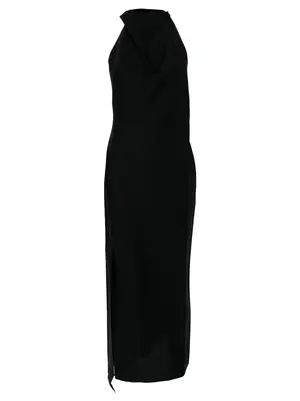 RÓHE Halterneck Virgin Wool Maxi Dress - Black