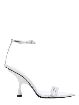 Attico Ester 95mm Leather Sandals - Silver