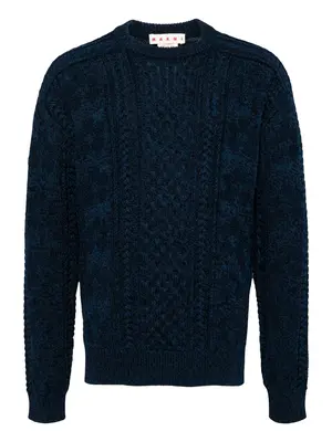 Marni Cable-knit Cotton Jumper - Blue