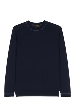 MOORER Tristand Fine-knit Jumper - Blue