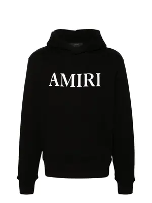 Amiri Logo-lettering Cotton Hoodie - Black