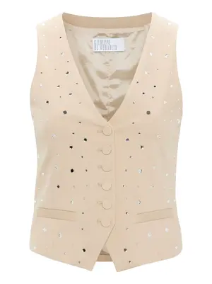 Giuseppe Di Morabito Rhinestone-embellished Twill Vest - Neutrals