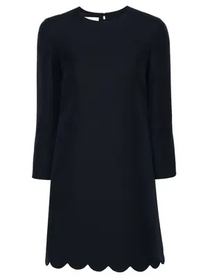 Valentino Garavani Virgin Wool-blend Shift Minidress - Blue