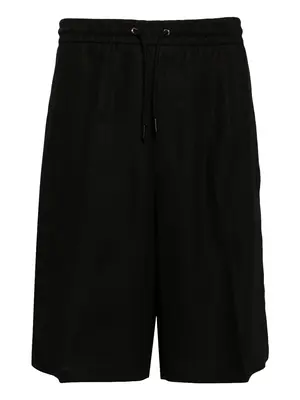 Paul Smith Drawstring Waist Linen Shorts - Black