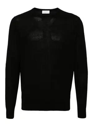 BALLANTYNE Fine-knit Cotton Sweater - Black