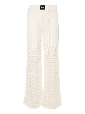 Palm Angels Sequin-embellished Open-knit Trousers - Neutrals