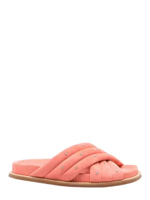 Fabiana Filippi Quilted Suede Slides - Pink