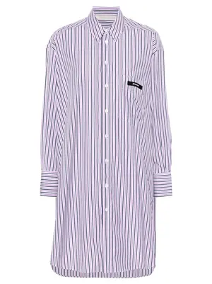 Palm Angels Striped Midi Shirt Dress - Purple