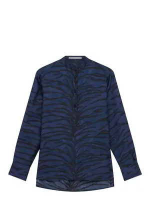 Stella McCartney Stella McCartney Tiger-Print Silk Shirt Blue