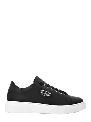 Philipp Plein Logo-plaque Leather Sneakers - Black